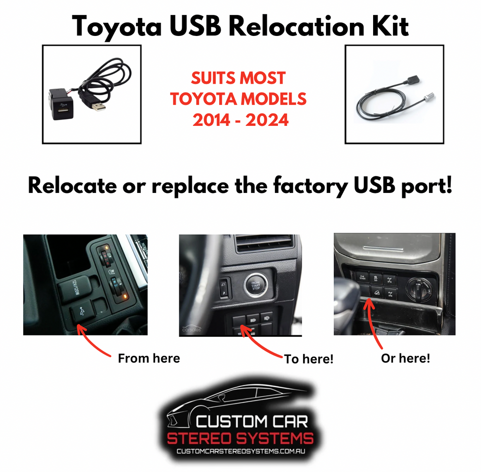Toyota USB Replacement / Relocation Kit – Custom Car Stereo Systems