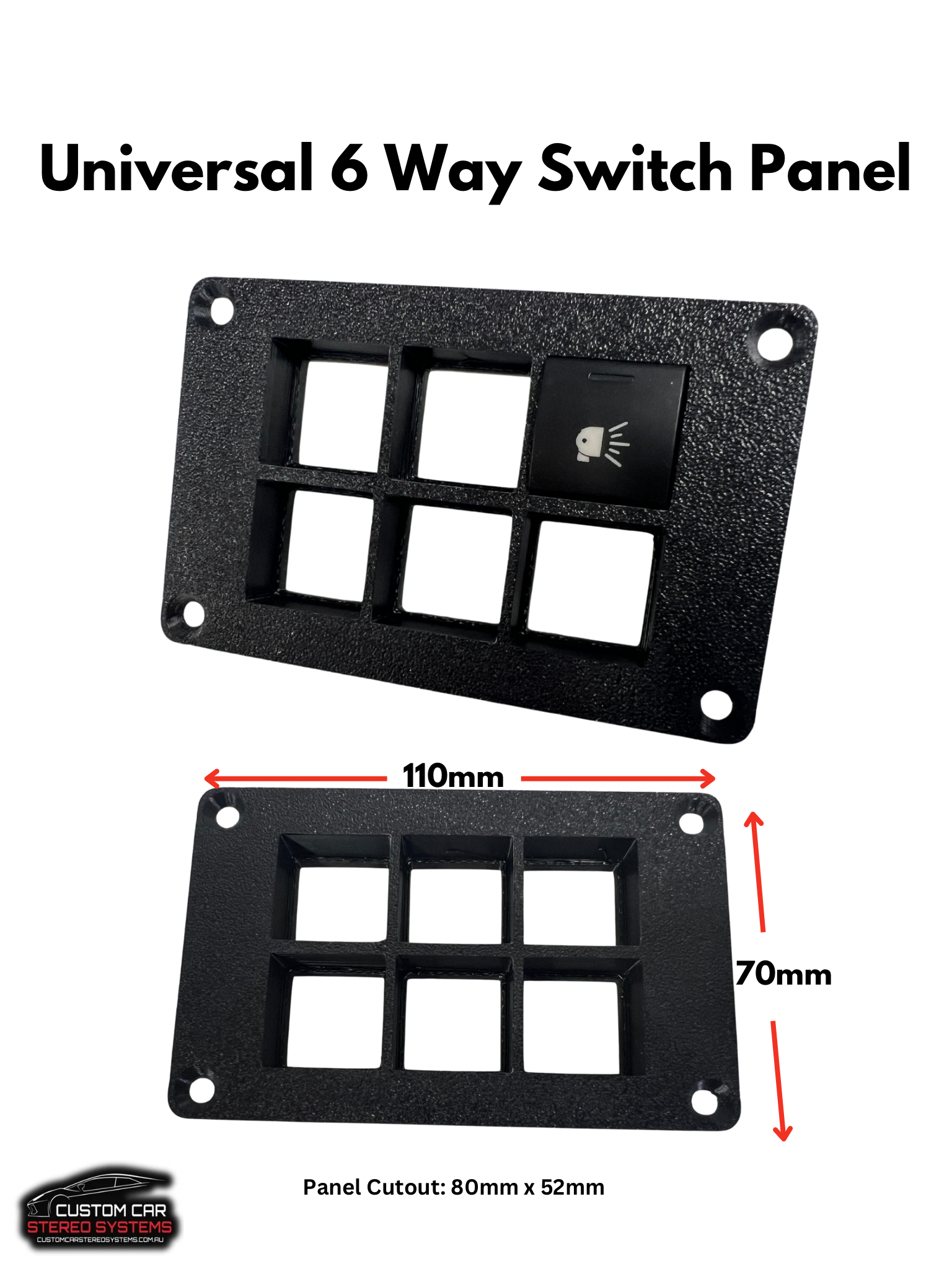 Universal Switch Panel 6 Way - Suits Toyota Style Switches – Custom Car ...